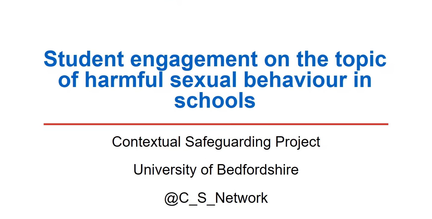 Webinar Guide on Student Engagement | Contextual Safeguarding