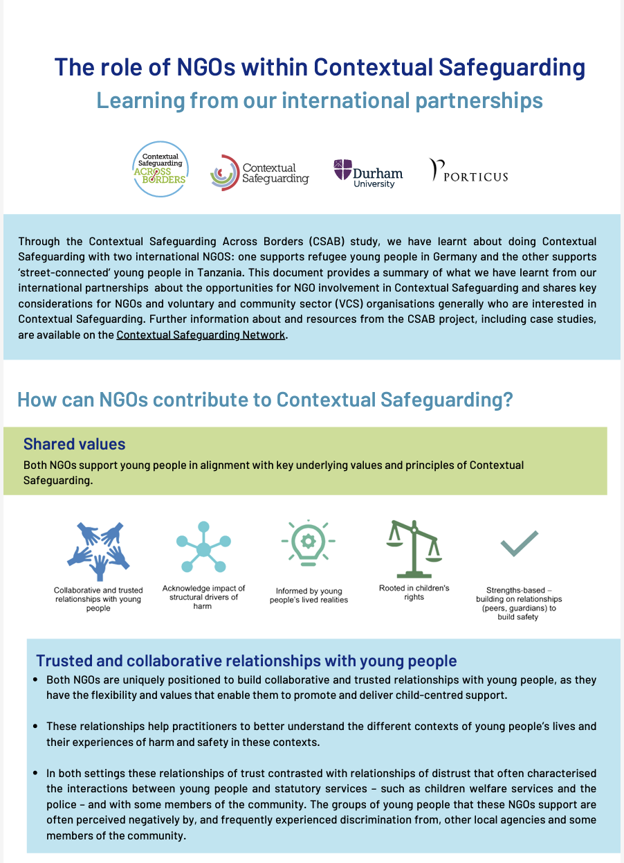 Contextual Safeguarding Across Borders | Contextual Safeguarding